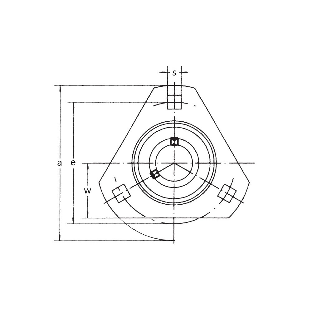 SBPFT201 Metric Pressed Steel Three Bolt Triangle Flange Housing With a ...