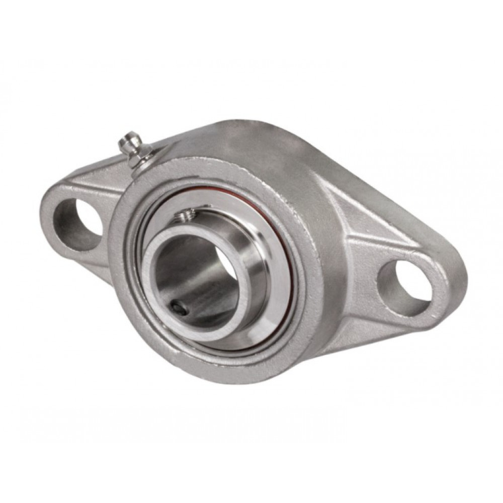 SSUCFL206-18 Stainless Steel Two Bolt Oval Flanged Housing with a 1-1/8 ...