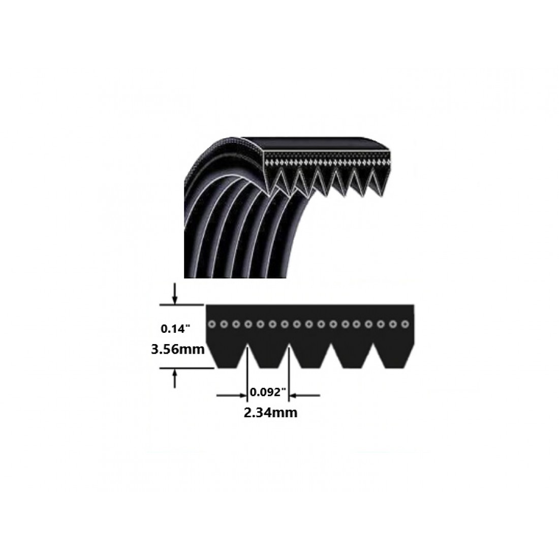 2155PJ/845J Branded Multi-Ribbed Poly V-Belt 2155mm/84.5 Inch Length