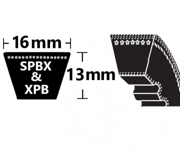XPB/SPBX Section V-Belts - 16x13mm buy with delivery across the United ...